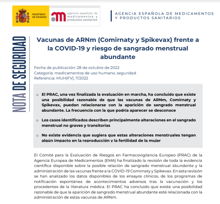 Vacunes d'ARNm (Comirnaty i Spikevax) davant de la COVID-19 i risc de ...